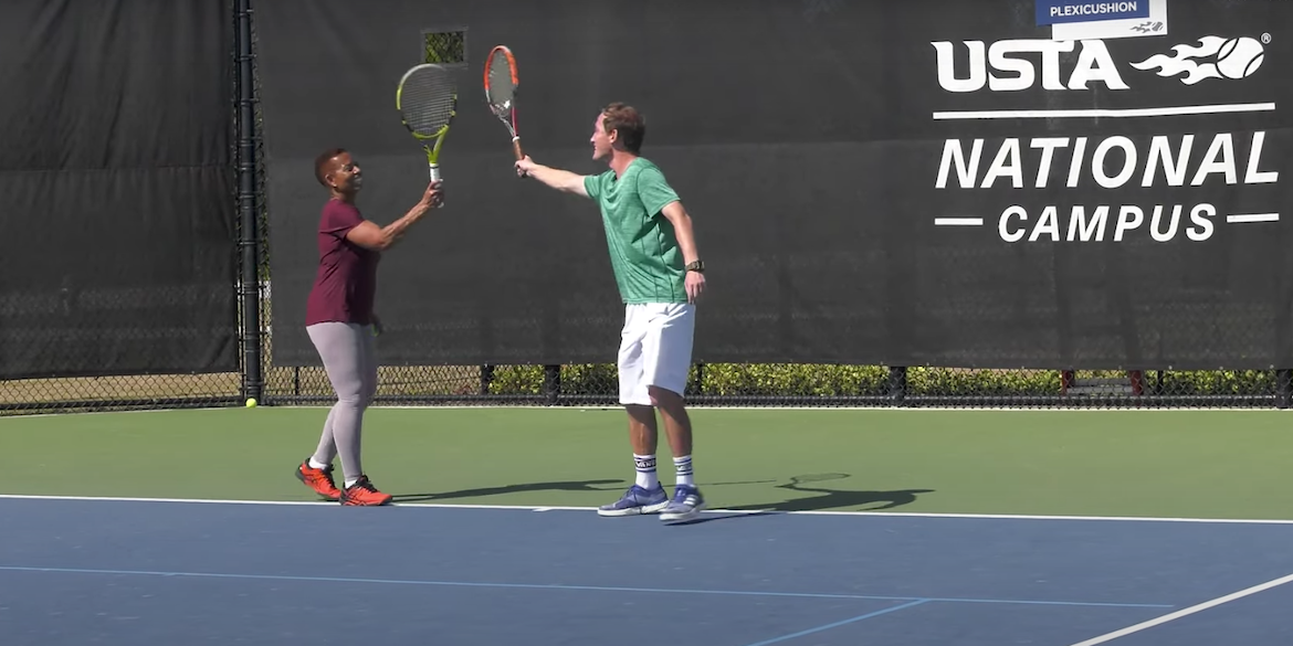 Practicing doubles with an odd number of players