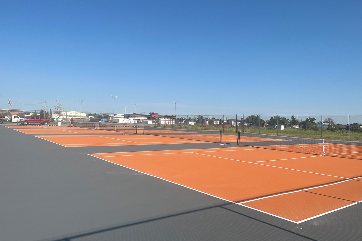 Tennis Venue Services revamps Hardin High School's tennis courts in Montana