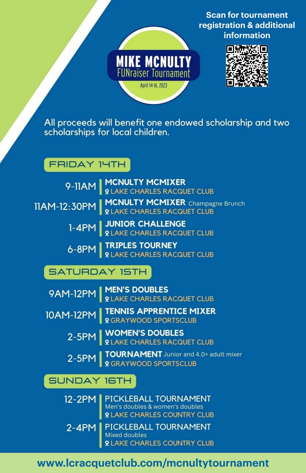 McNulty Scholarship FUNraiser programado para abril 14-16